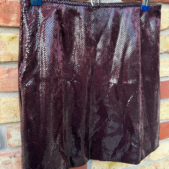 Skirts | Vintage Cache Snake Skin Scales Reflecting Brown And Bergeny Color | Poshmark
